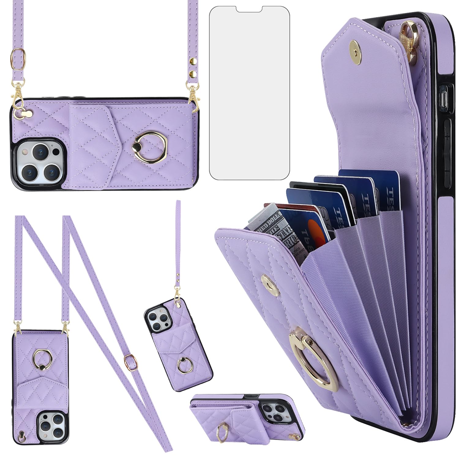 Amazon.com: Asuwish Phone Case for iPhone 13 Pro Max 2021 6.7 inch Wallet Cover with Screen ...