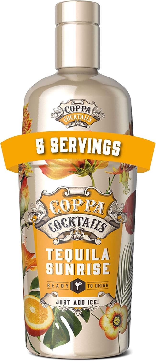 Coppa Cocktails Ready to Drink Tequila Sunrise, Easy Premium Pre ...