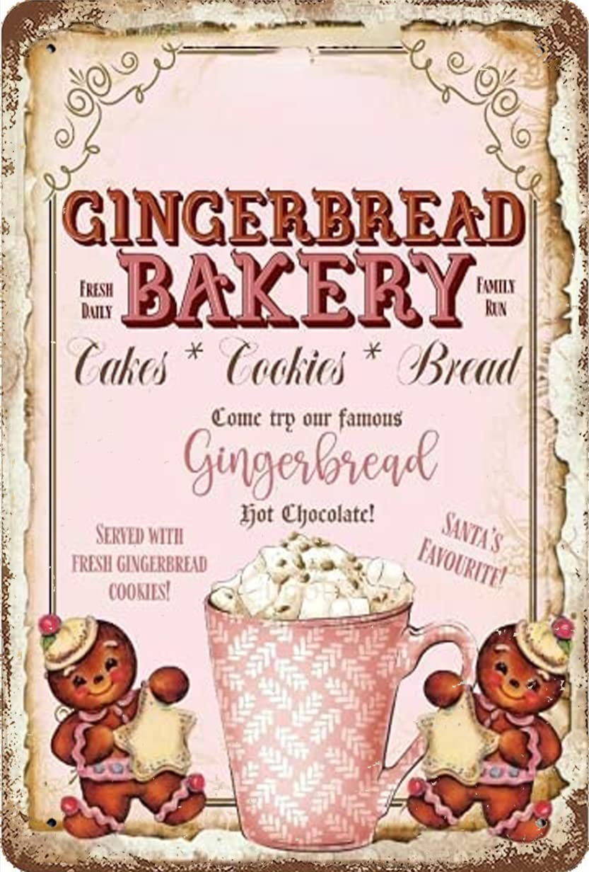 Amazon.com: Chic Christmas Gingerbread Sign Pink Christmas Hot Cocoa ...