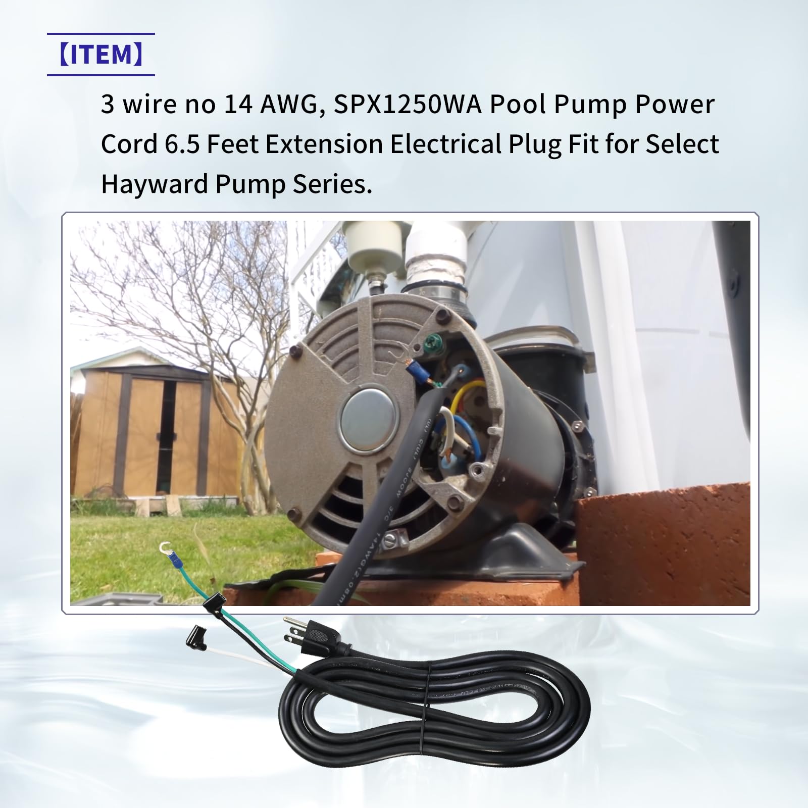 Snapklik.com : SPX1250WA Pool Pump Power Cord 6 Feet Cord Set 3 Wire No ...