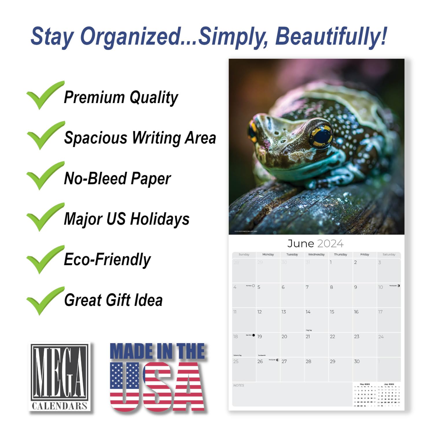 Snapklik.com : 2023 2024 Frogs - Reptile Monthly Wall Calendar - 12 X ...