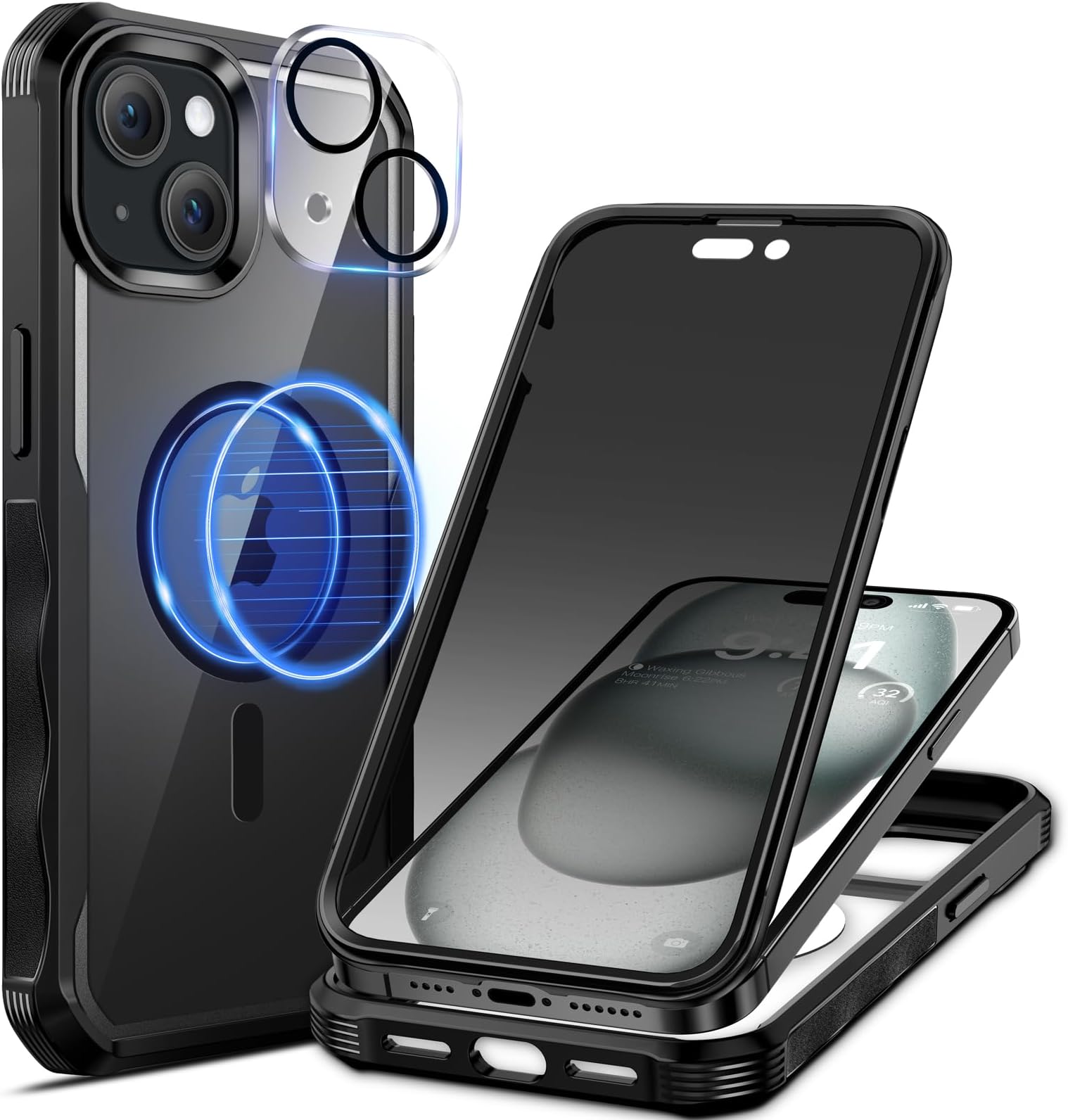 seacosmo Magnetic for iPhone 15 Plus Case 6.7 Inch, Privacy Phone Case ...
