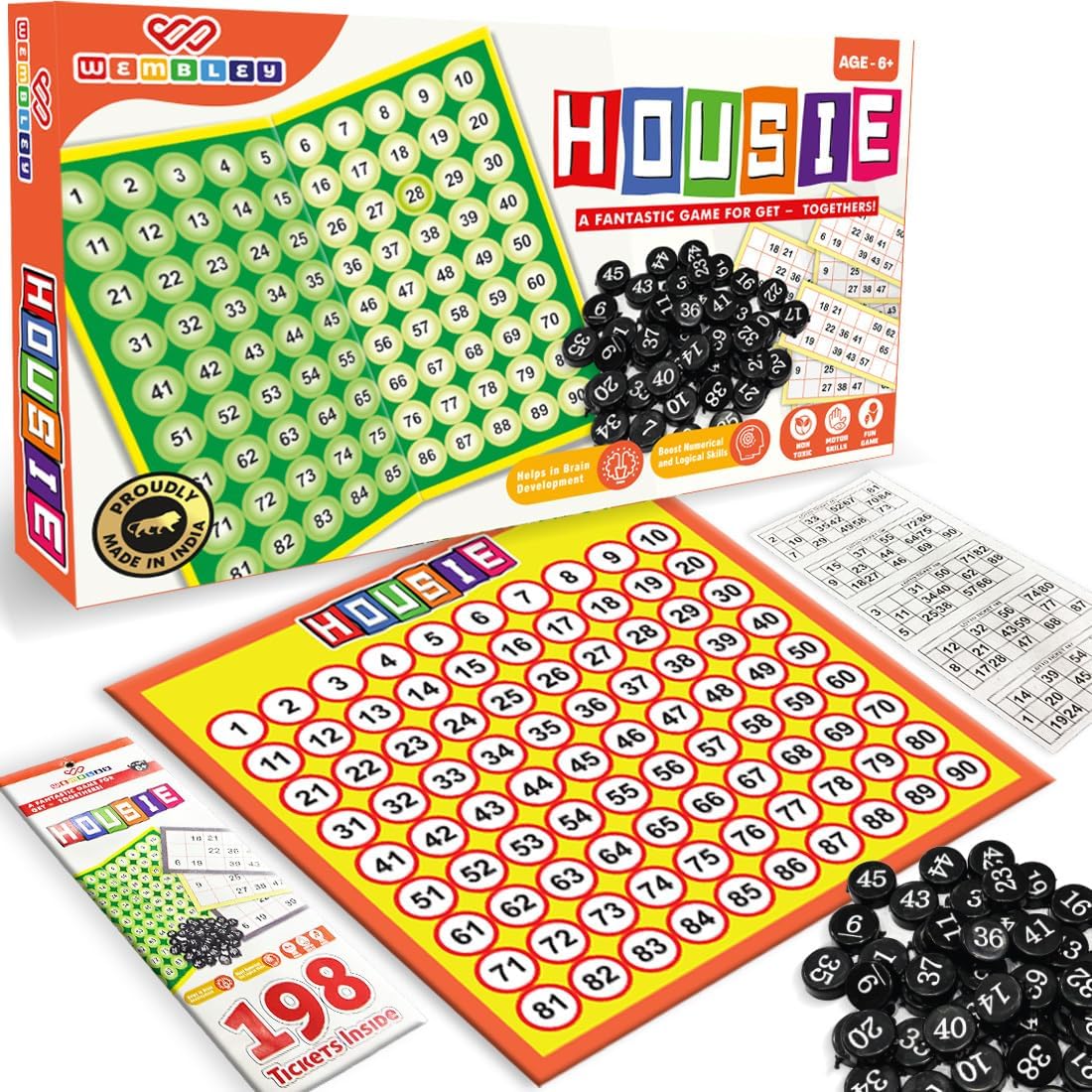 Buy G F S Tambola Game Set, 600 Housie Tickets Board Game for Kids ...