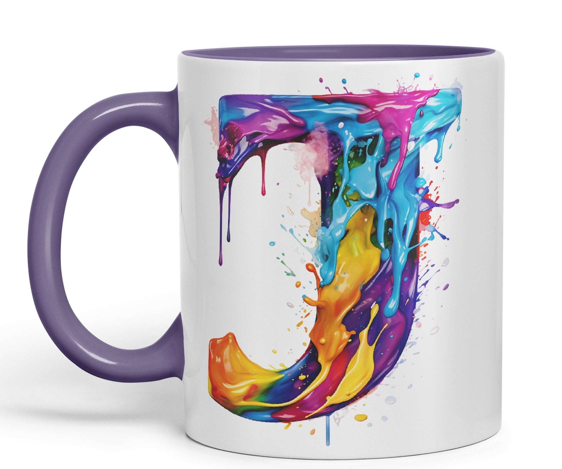 Vixar Letter J Mug, Alphabet Letter J Monogram Watercolour Ceramic ...