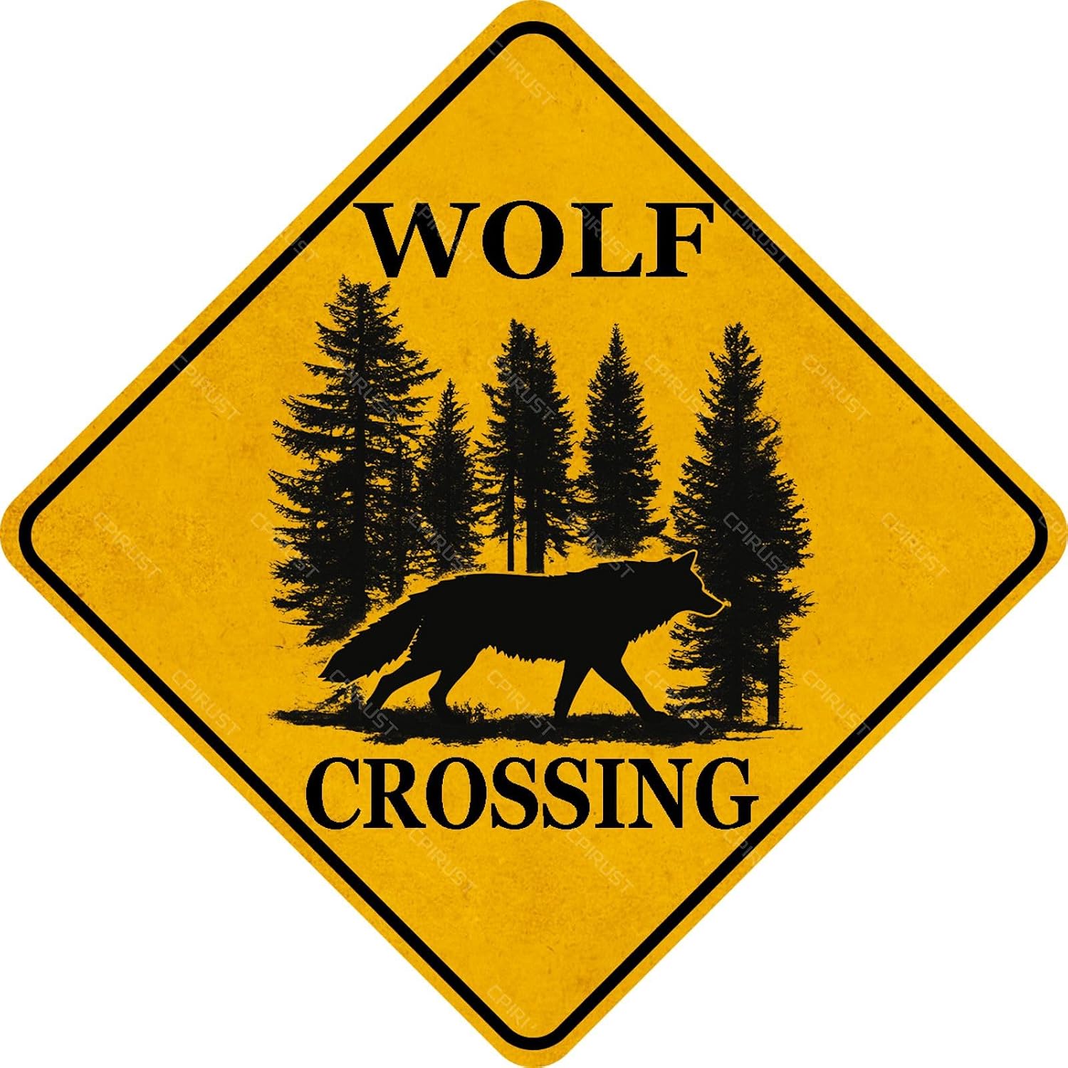 Amazon.com: Cpirust Wolf Crossing Vintage Tin Signs Funny Metal Sign ...
