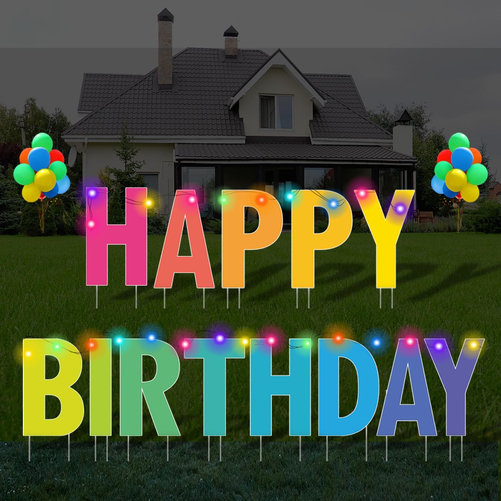 Amazon.com : Happy Birthday Yard Sign, 16pcs Happy Birthday Yard Sign ...