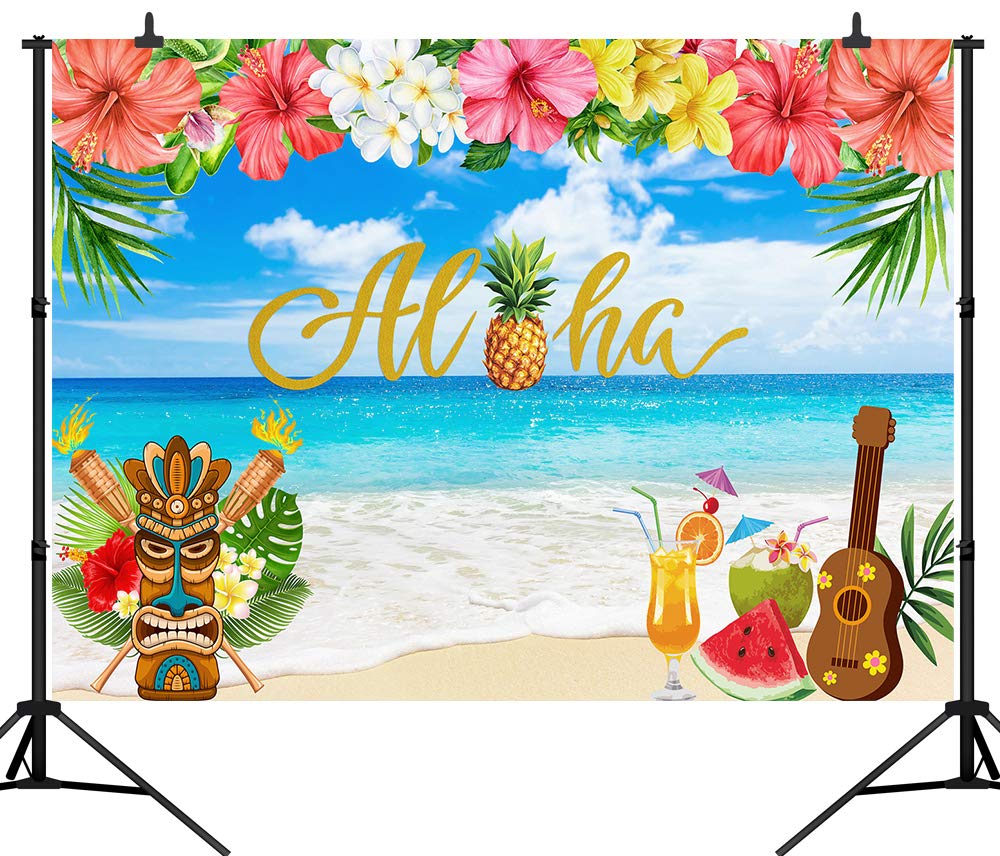 Buy CapiSco Summer Aloha Luau Party Backdrop Tropical Hawaiian Beach ...