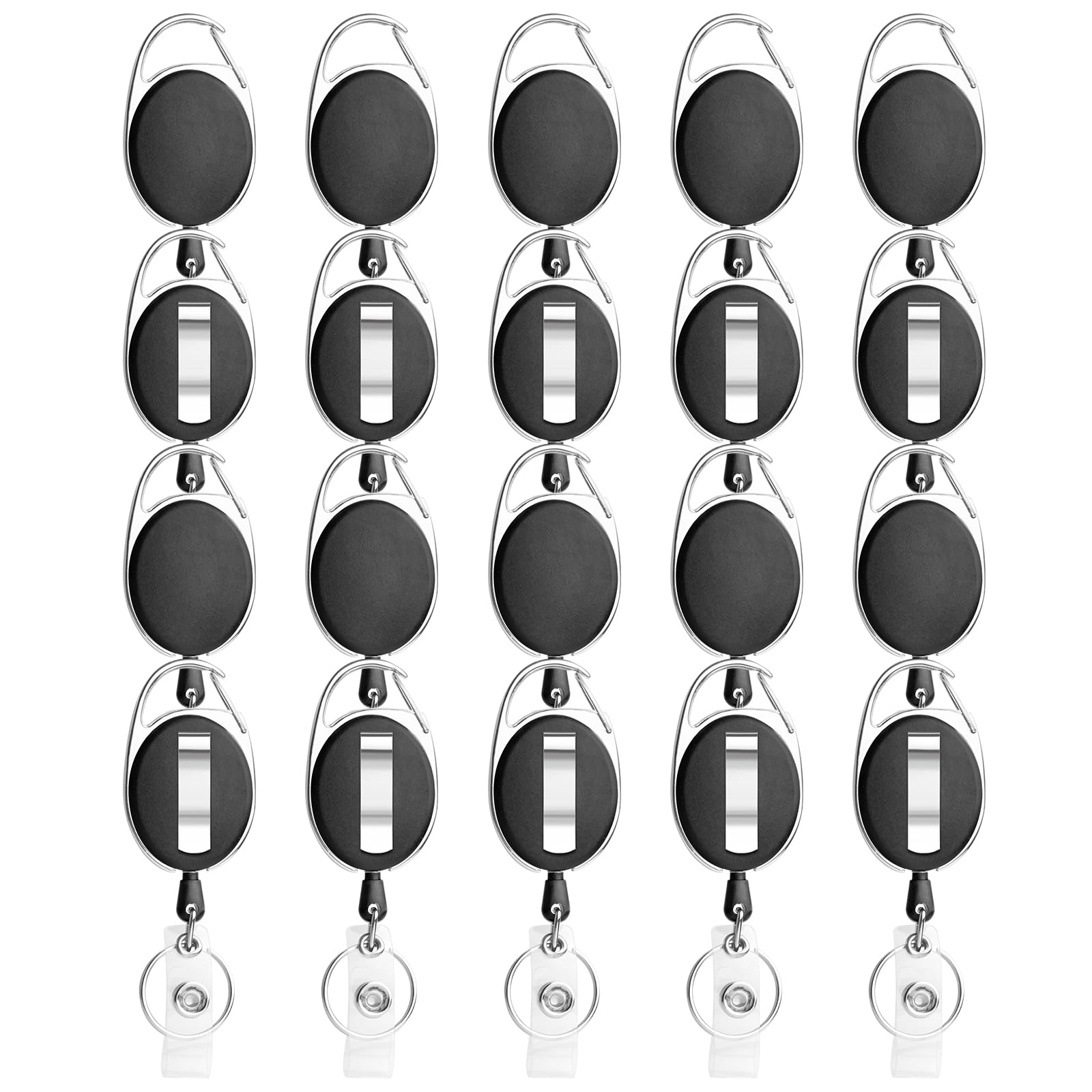 Amazon.com : Retractable Badge Holder with Carabiner Reel Clip and Key ...