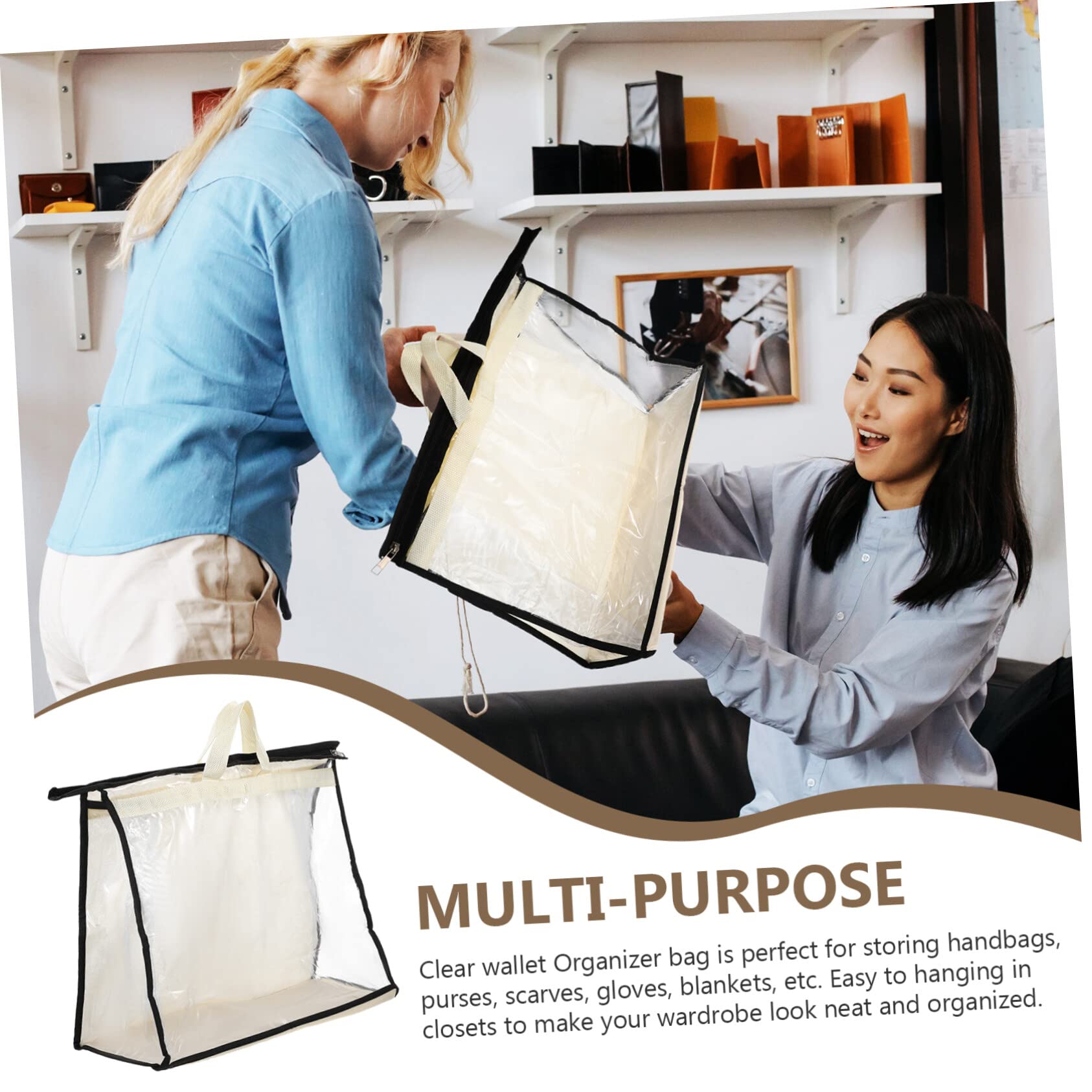 2Pcs Bag protection bag purse storage bag hanging zipper storage bags ...