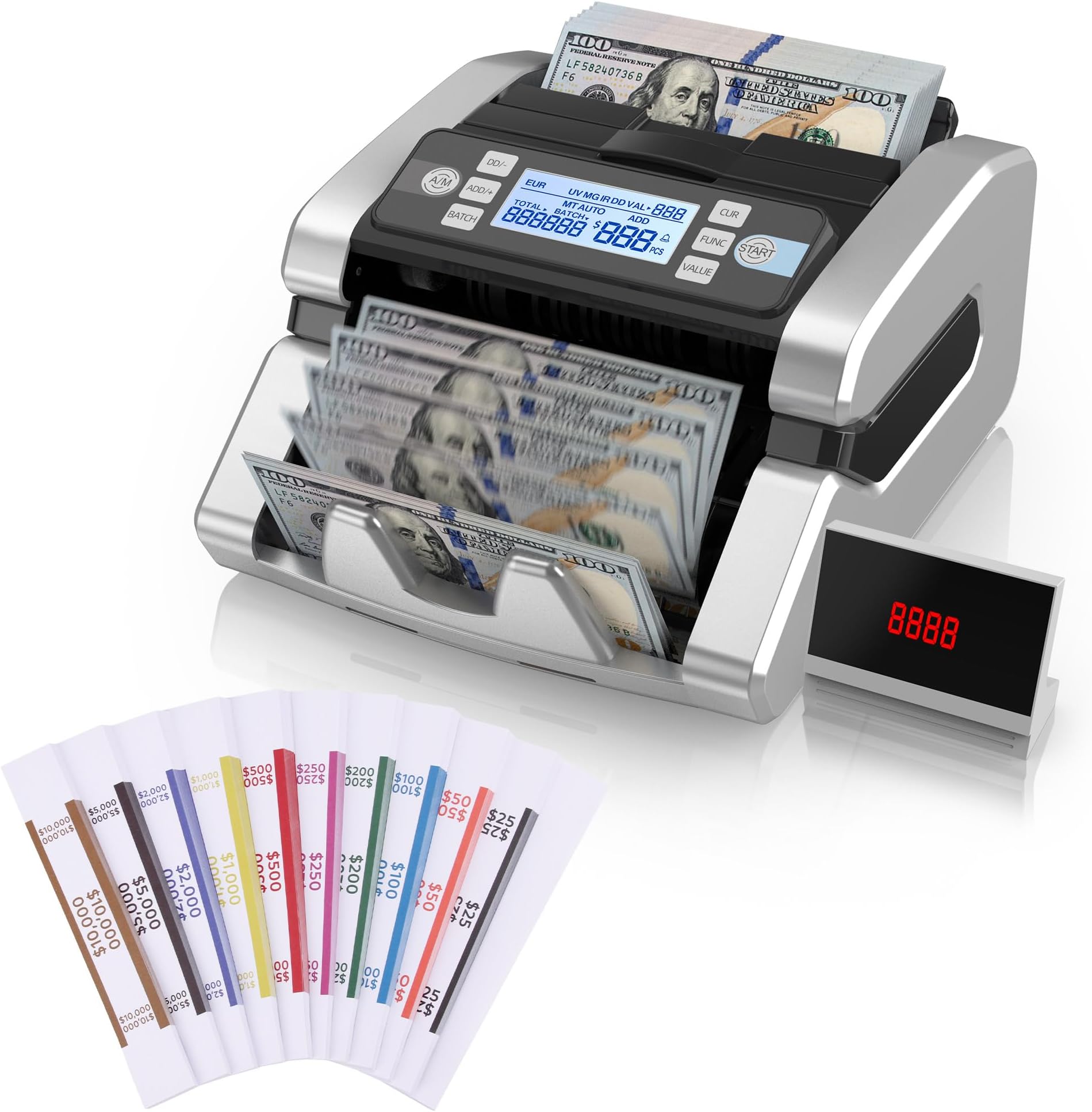 Amazon.com : Money Counter Machine with UV/MG/IR/MT/DD Counterfeit ...
