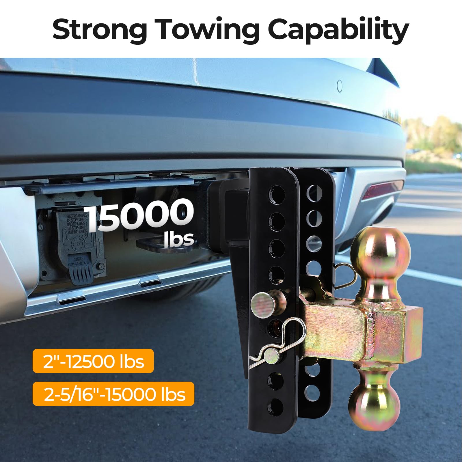 Snapklik.com : FAHKNS Adjustable Trailer Hitch, 6 Inch Drop/Rise ...