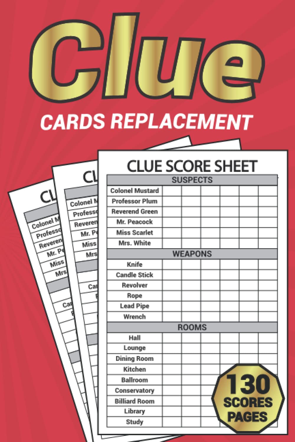 Clue Cards Replacement: Score Sheets Refills for Clue Board Game ...