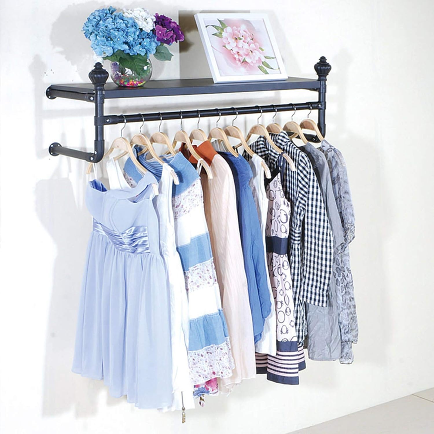 Amazon.co.jp: ALKOY Industrial Pipe Vintage Clothes Rack, Retail ...