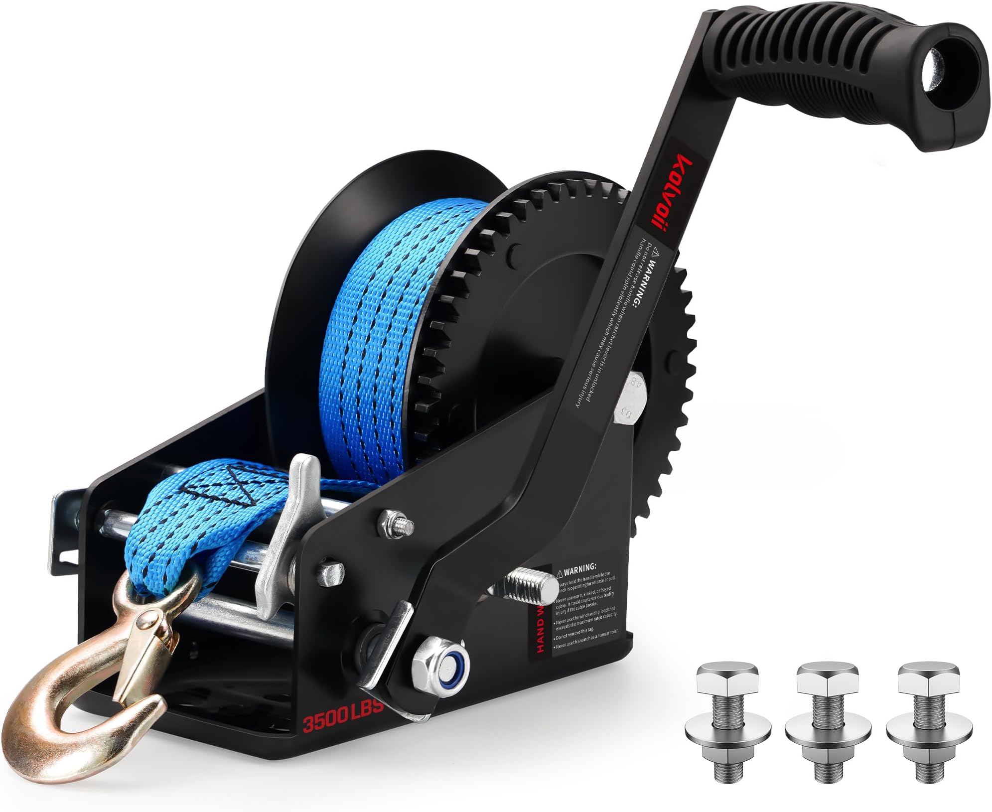 Amazon.com: Kolvoii Boat Trailer Winch 3500lbs with 33ft(10M) Polyester ...