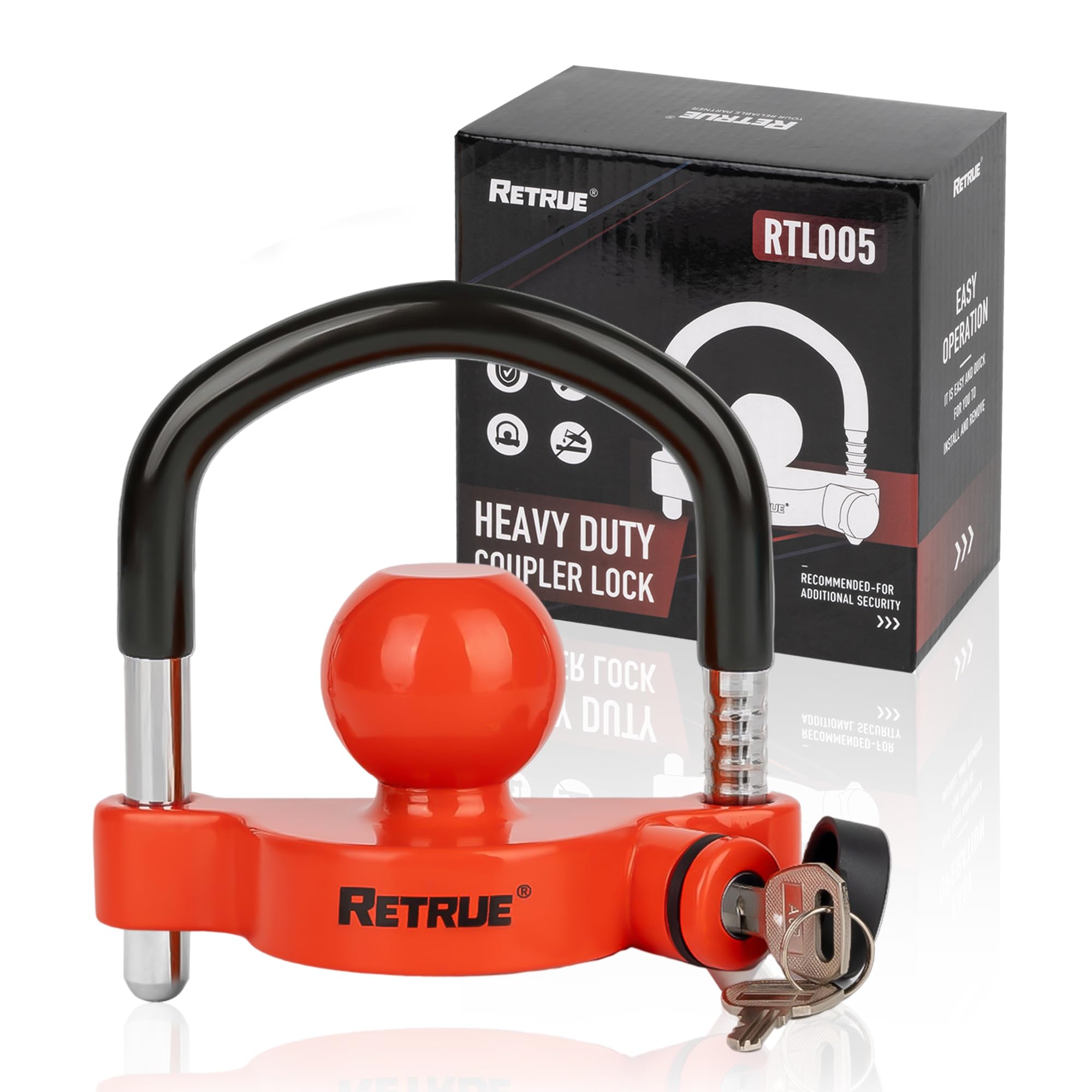 Amazon.com: Universal Trailer Ball Lock Hitch Coupler Locks Fits 1-7/8 ...