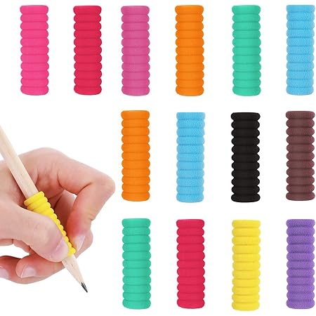 15 Pcs Pencil Grips, Silicone Pen Grips Pencil Holder Grip Finger ...
