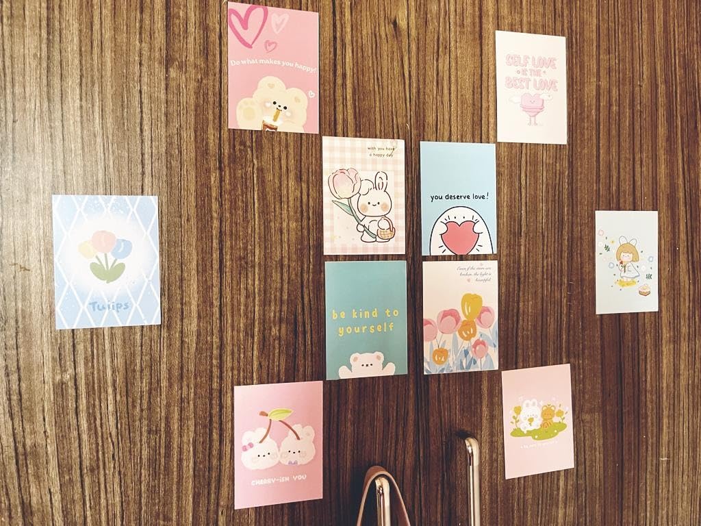 Kawaii Cute Posters Pack of 16 (8 x 11 cm) 300 GSM | Cute Aesthetic ...