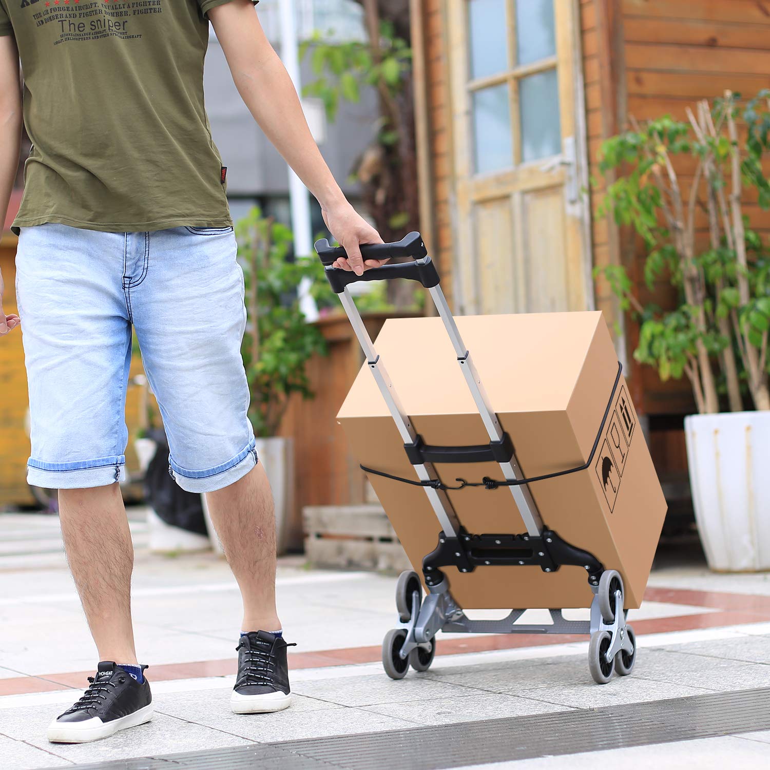 Stair Climbing Hand Truck,Heavy-Duty Hand Cart with Telescoping Handle ...