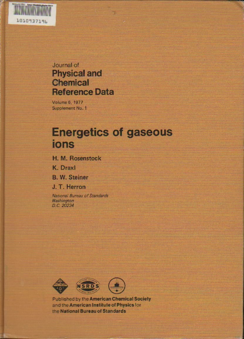 Energetics of Gaseous Ions (Journal of Physical and Chemical Reference ...