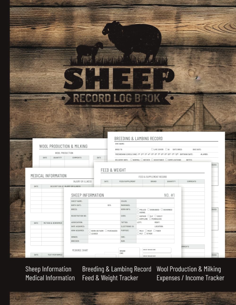 Sheep Record Keeping Log Book: Keep Track of Sheep Profiles, Medical ...