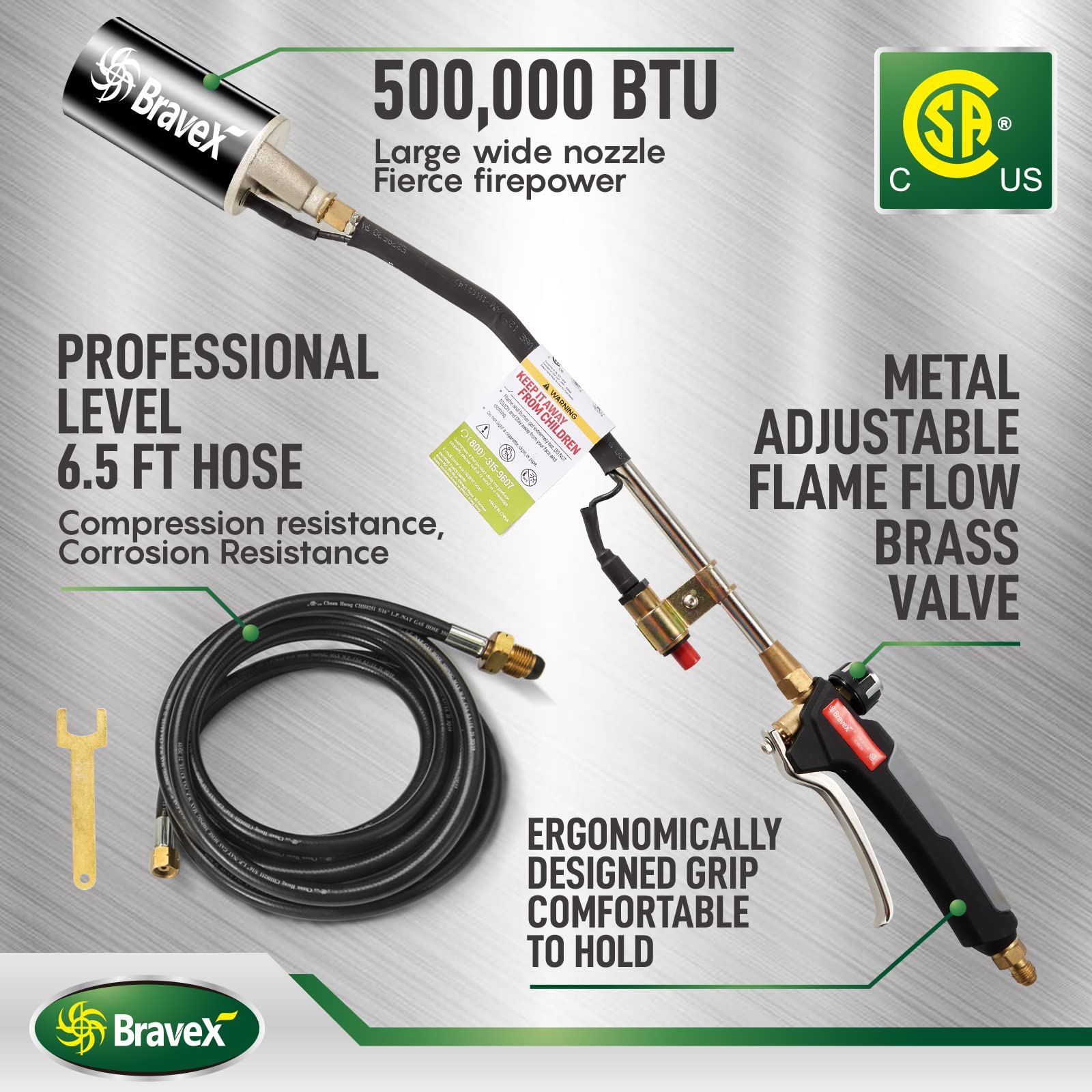 Buy Bravex Propane Torch Weed Burner Torch with Piezo Ignition High ...