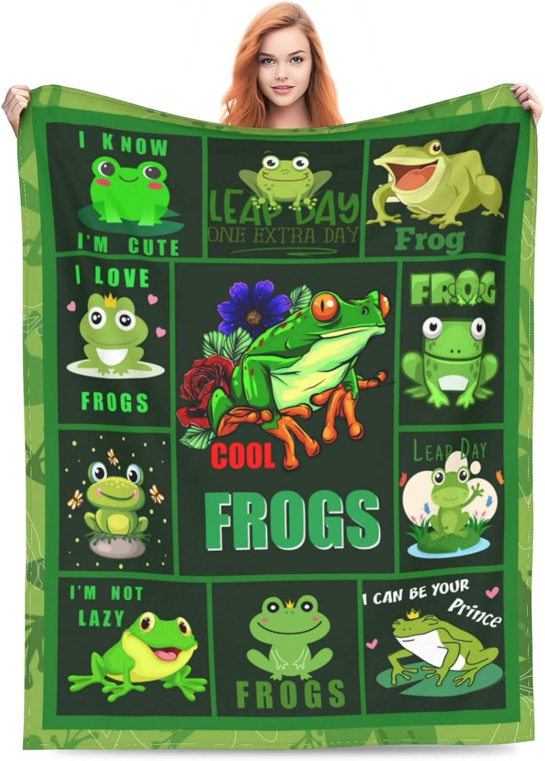 Amazon.com: Frog Blanket Gifts for Women Kids Cute Frogs Stuff Decor ...