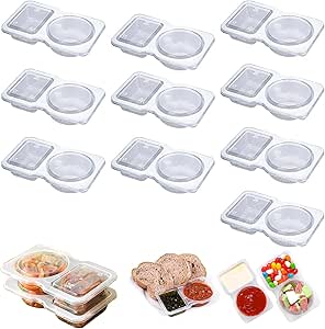 Amazon.com: Munch Mate Snack Containers,Meal Prep Double Compartment Snack Container for Kids ...