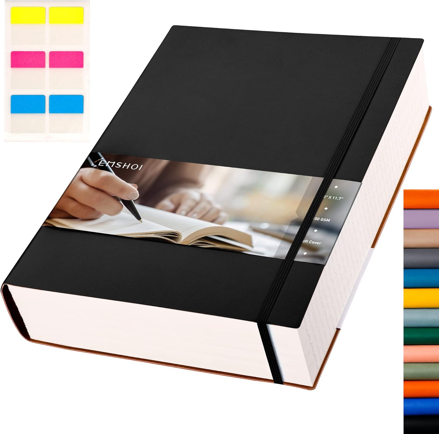 EMSHOI Notebook A4 Large Lined Journal - 400 Pages 100GSM Thick Ruled ...