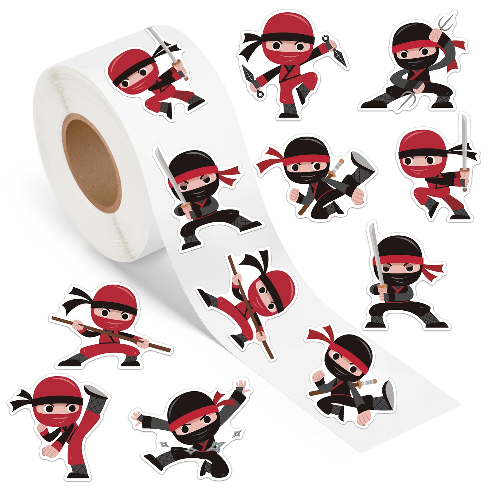 Amazon.com: 500 Pcs Ninja Sticker Roll Karate Merch Warrior Birthday ...