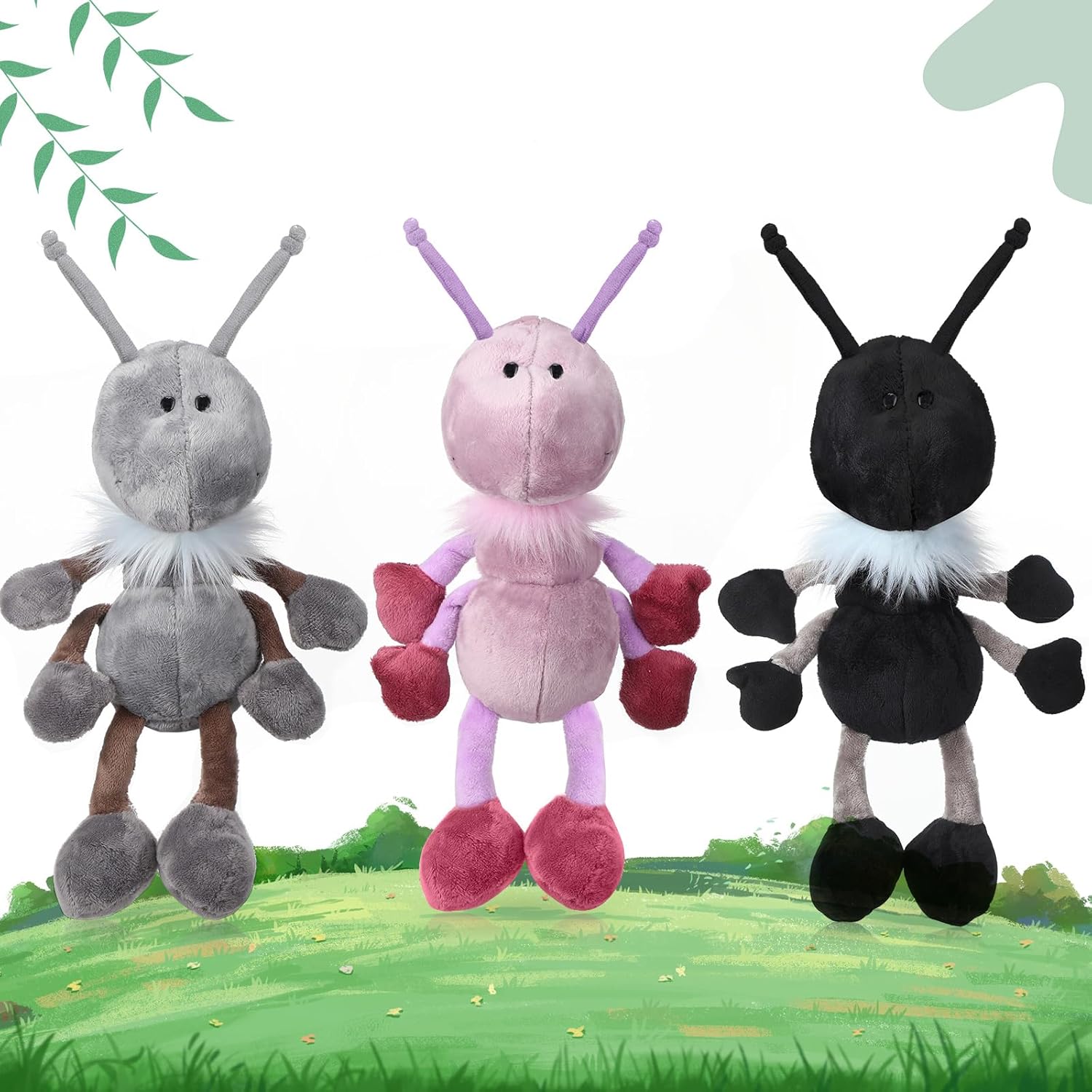 Amazon.com: Shappy 3 Pcs Ant Plush with Scarf Cuddly Stuffed Animal ...