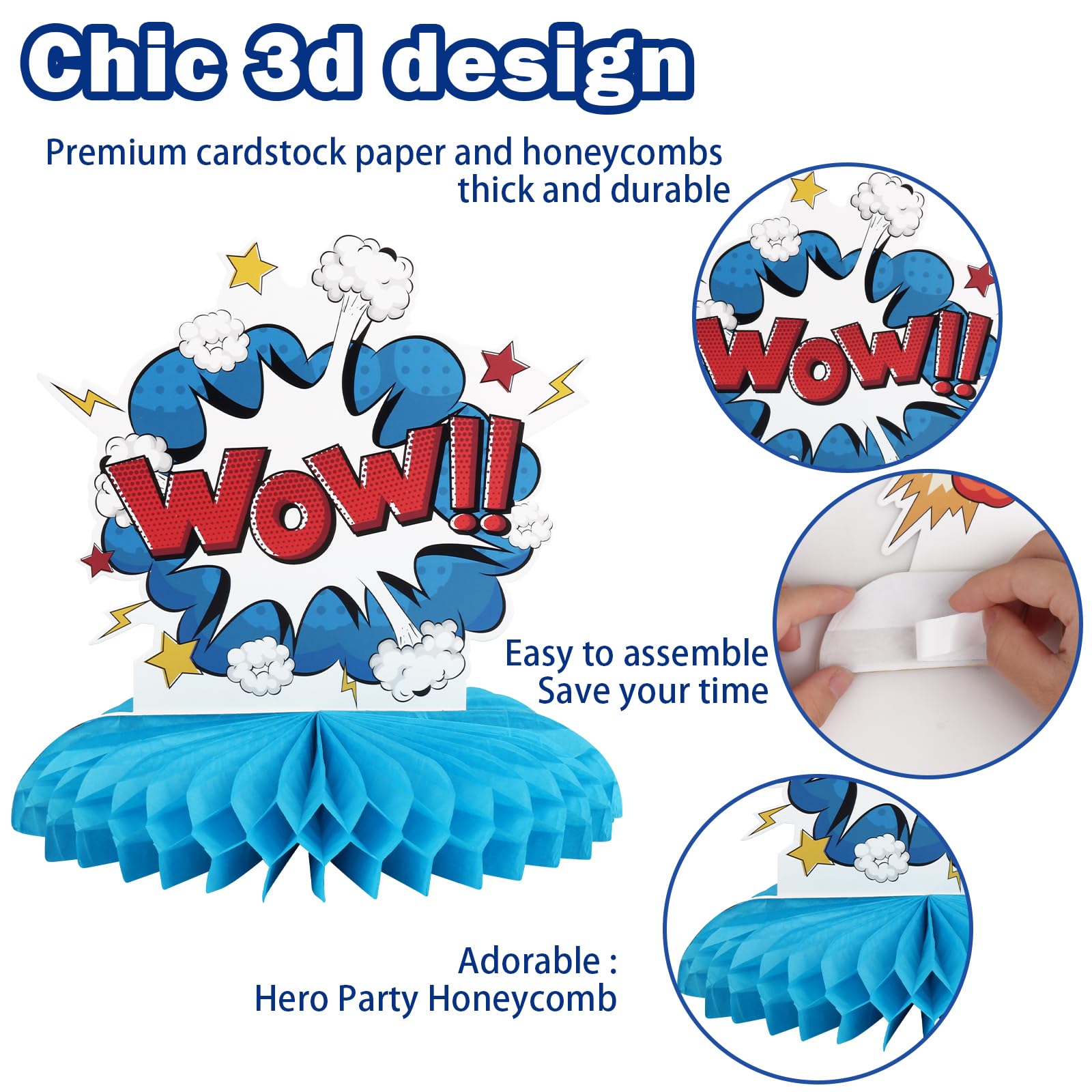 Snapklik.com : 12 Pcs Superhero Honeycomb Centerpieces Spiderman Party ...