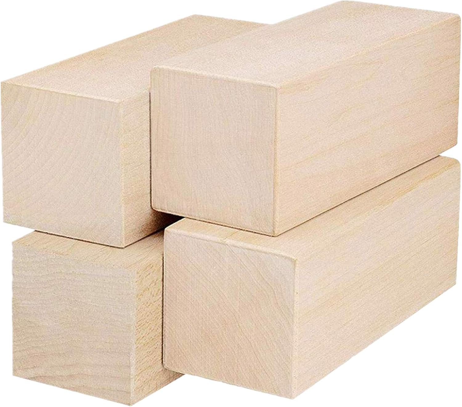 Buy WOWOSS 4 Pack Unfinished Basswood Carving Blocks Kit, Premium Kiln ...