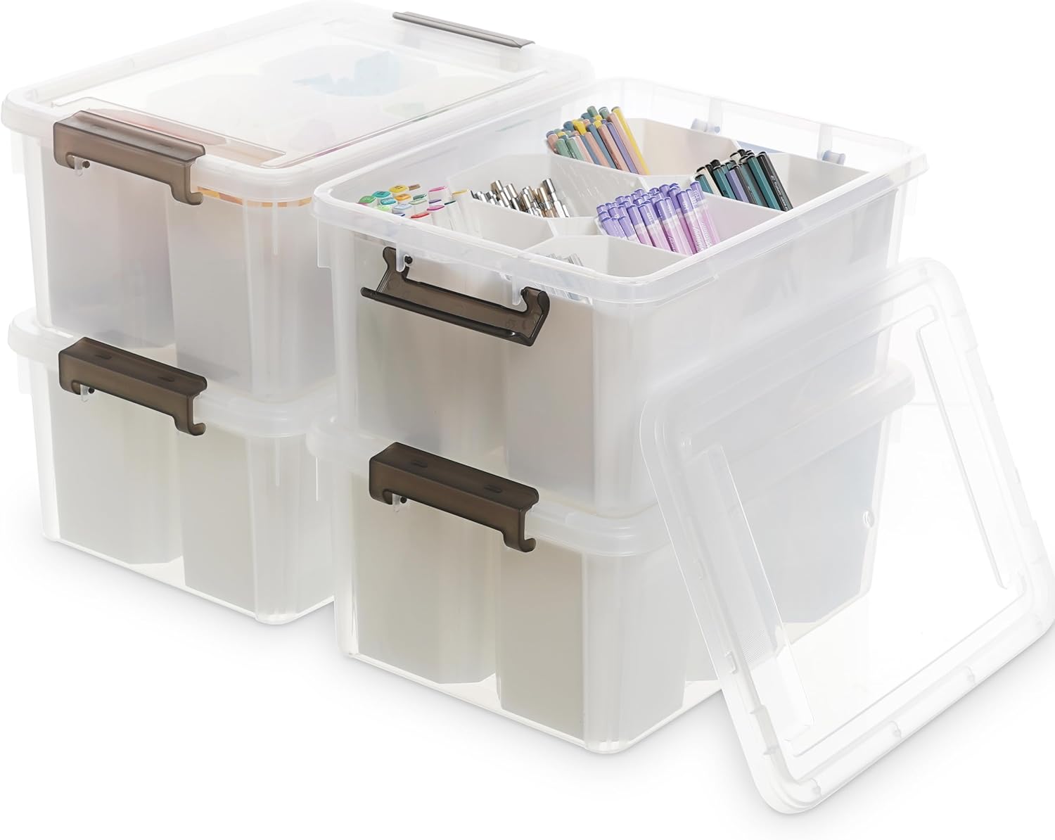 Amazon.com: Citylife 17 QT Plastic Storage Bins Clear Storage Box with ...