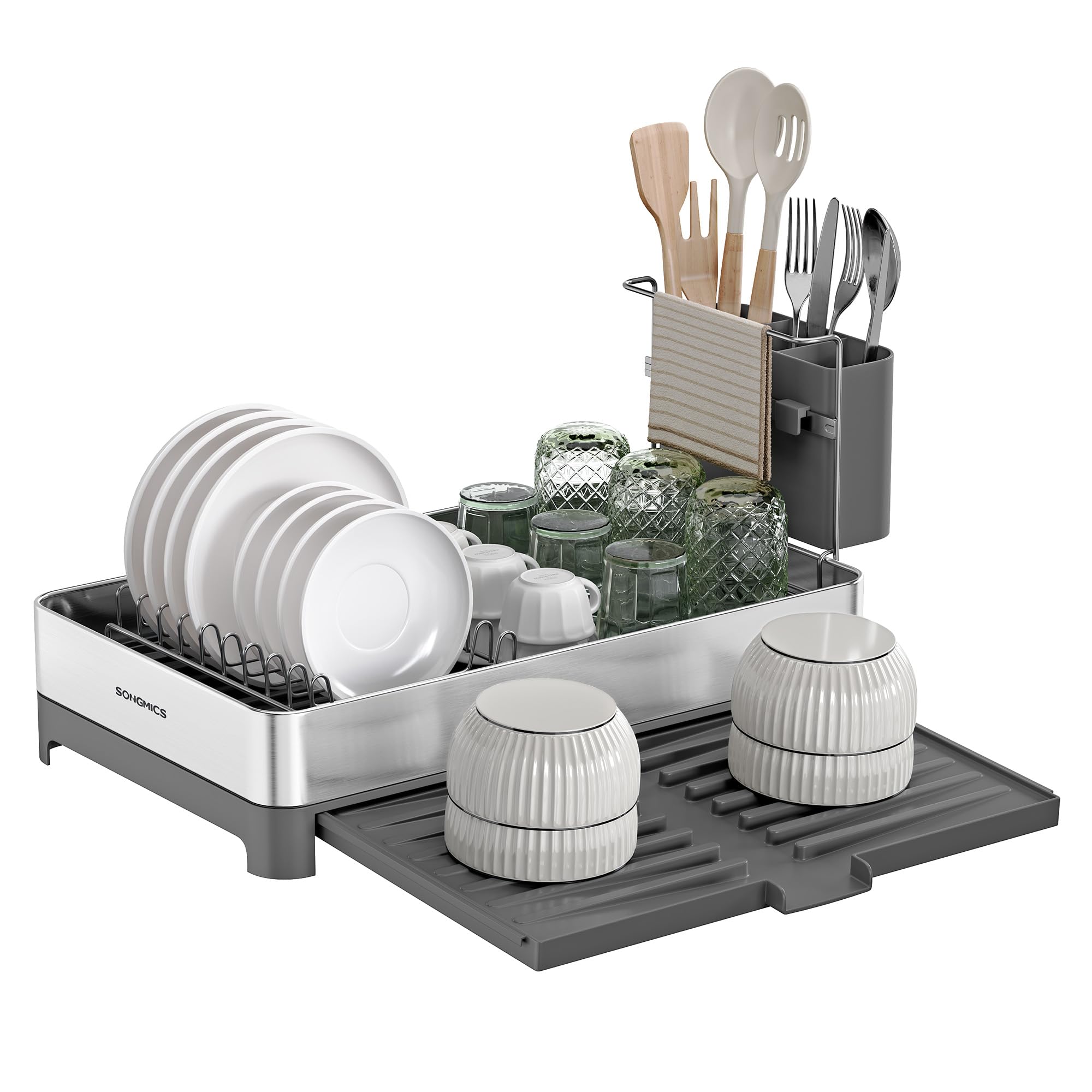 Amazon.com - SONGMICS Small Dish Drying Rack, Expandable Dish Dryer for ...