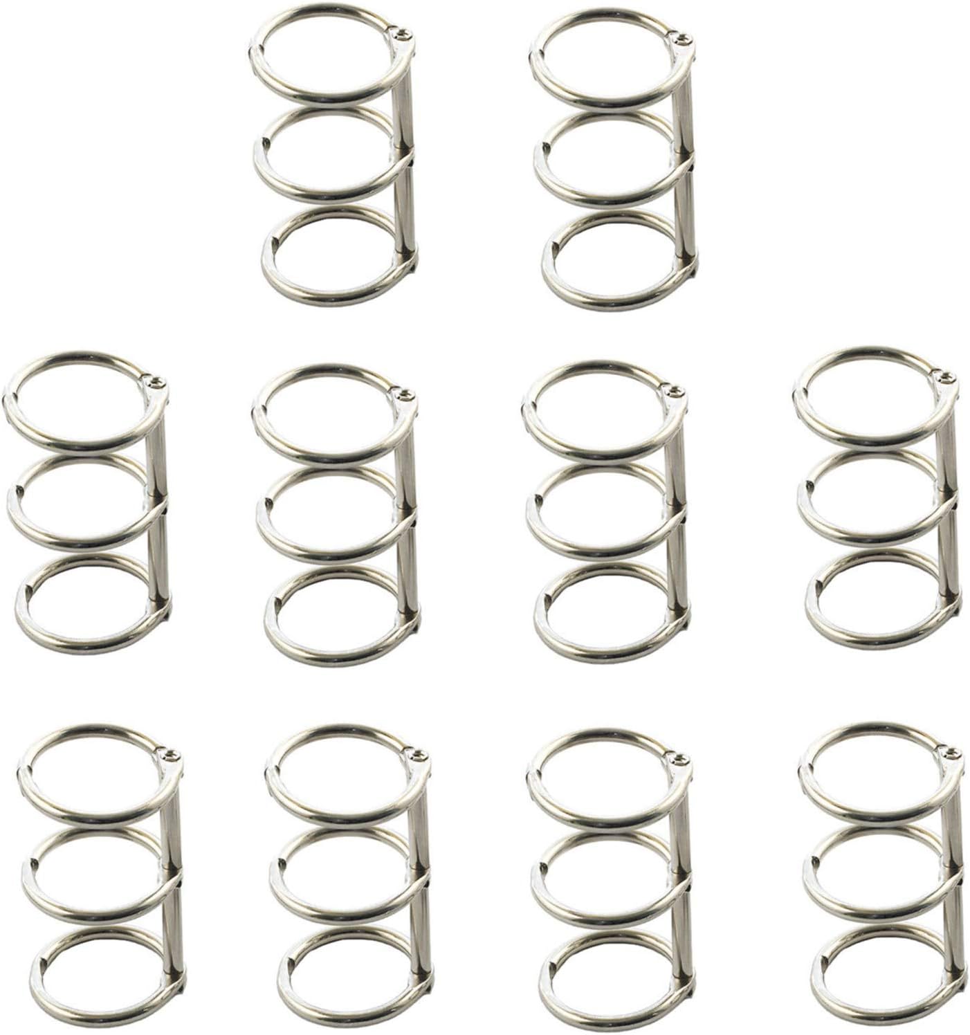 12 Pcs Silver Book Rings, 3 Holes Metal Loose Leaf Binder Rings, Ring ...