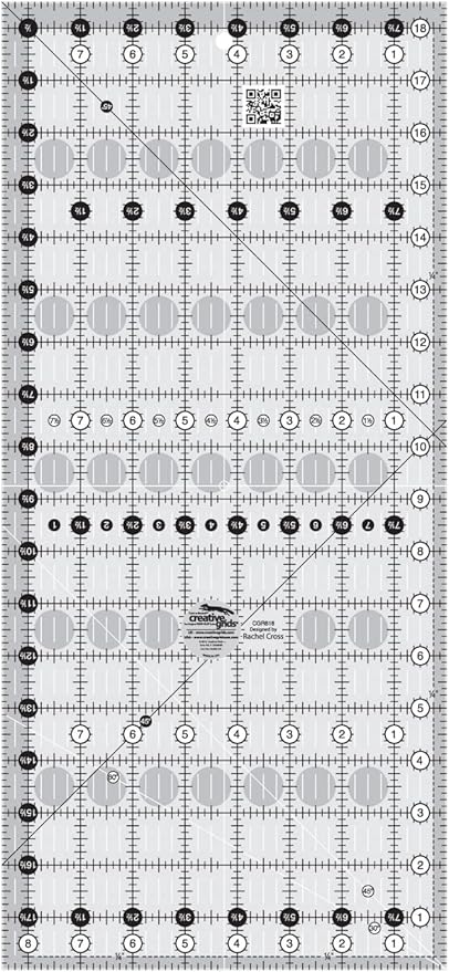 Amazon.com: Creative Grids Quilt Ruler 8-1/2in x 18-1/2in Rectangle ...