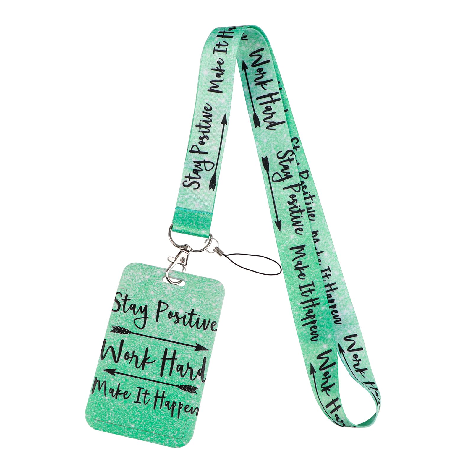 Amazon.com: Juanooo Green Positive ID Badge Holder Lanyard Work ...