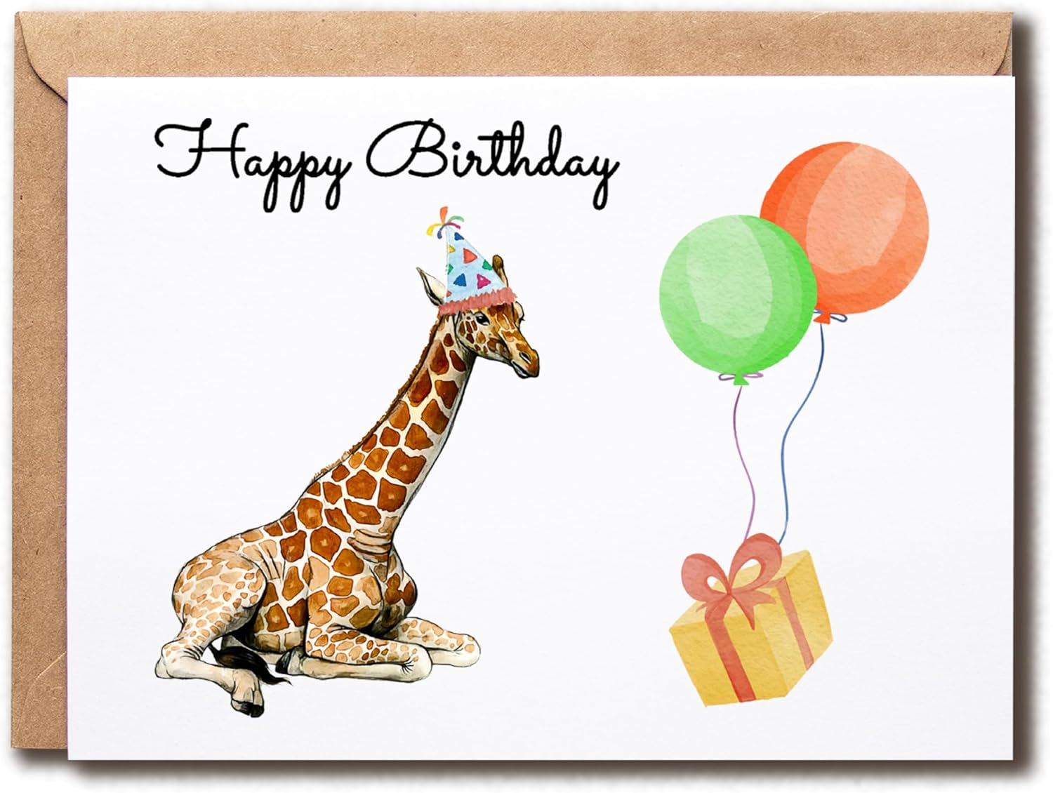 Amazon.com : SNMDesigns Naughty Giraffe Card - Giraffe Bday Hat Card ...