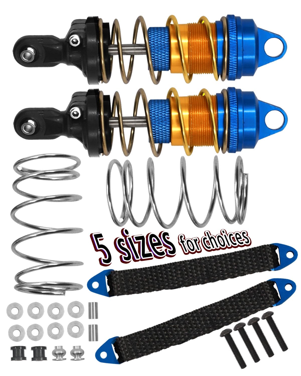 Amazon.com: hopsupRC Front/Rear RC Shocks Absorber Upgrades for 1/10 ...