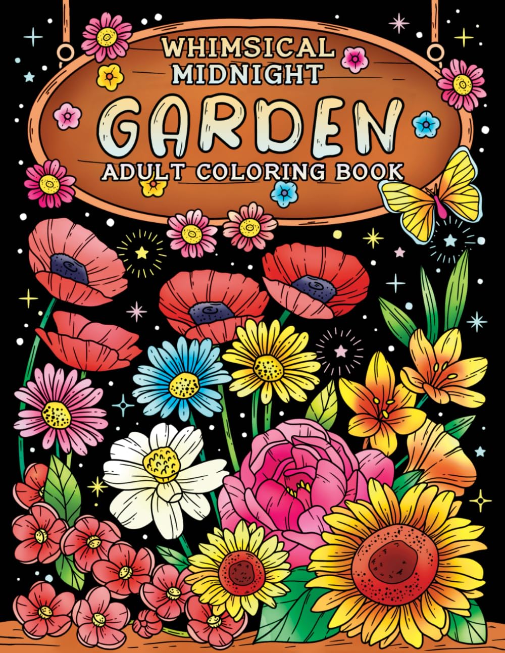 Amazon.com: Whimsical Midnight Garden Adult Coloring Book: Midnight ...