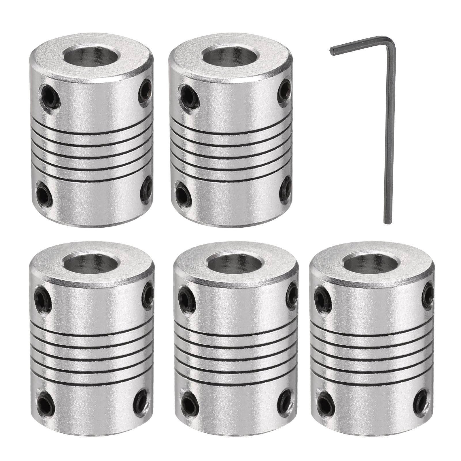 uxcell 5 Pcs Aluminum Alloy Shaft Coupling 8mm to 8mm, Flexible ...