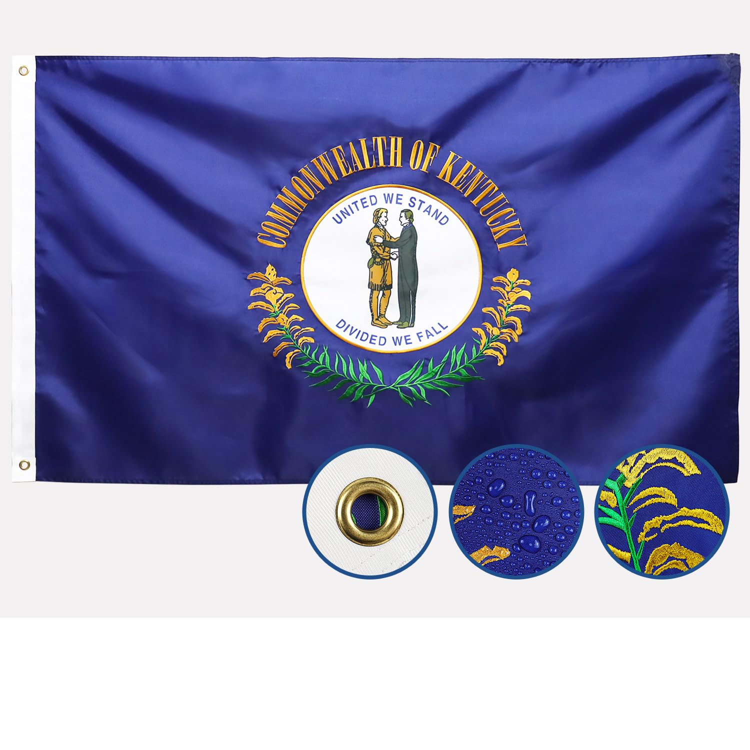 Amazon.com : Double Sided Kentucky State Flag 3x5 Outdoor Made In USA ...