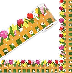 Amazon.com: JarThenaAMCS 32.8Ft Tulip Bulletin Board Border Colorful ...