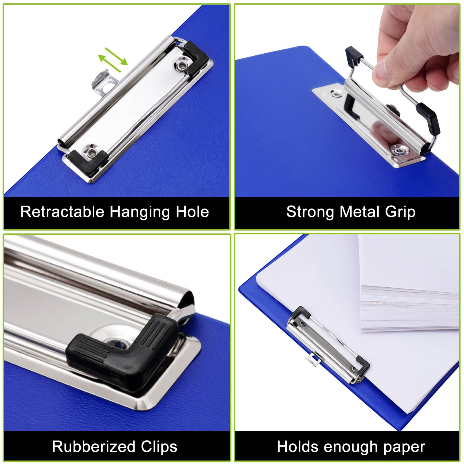 Srvnpioy Clipboard A4, 10 Pack, Blue, Clip Board with Low Profile Clip ...