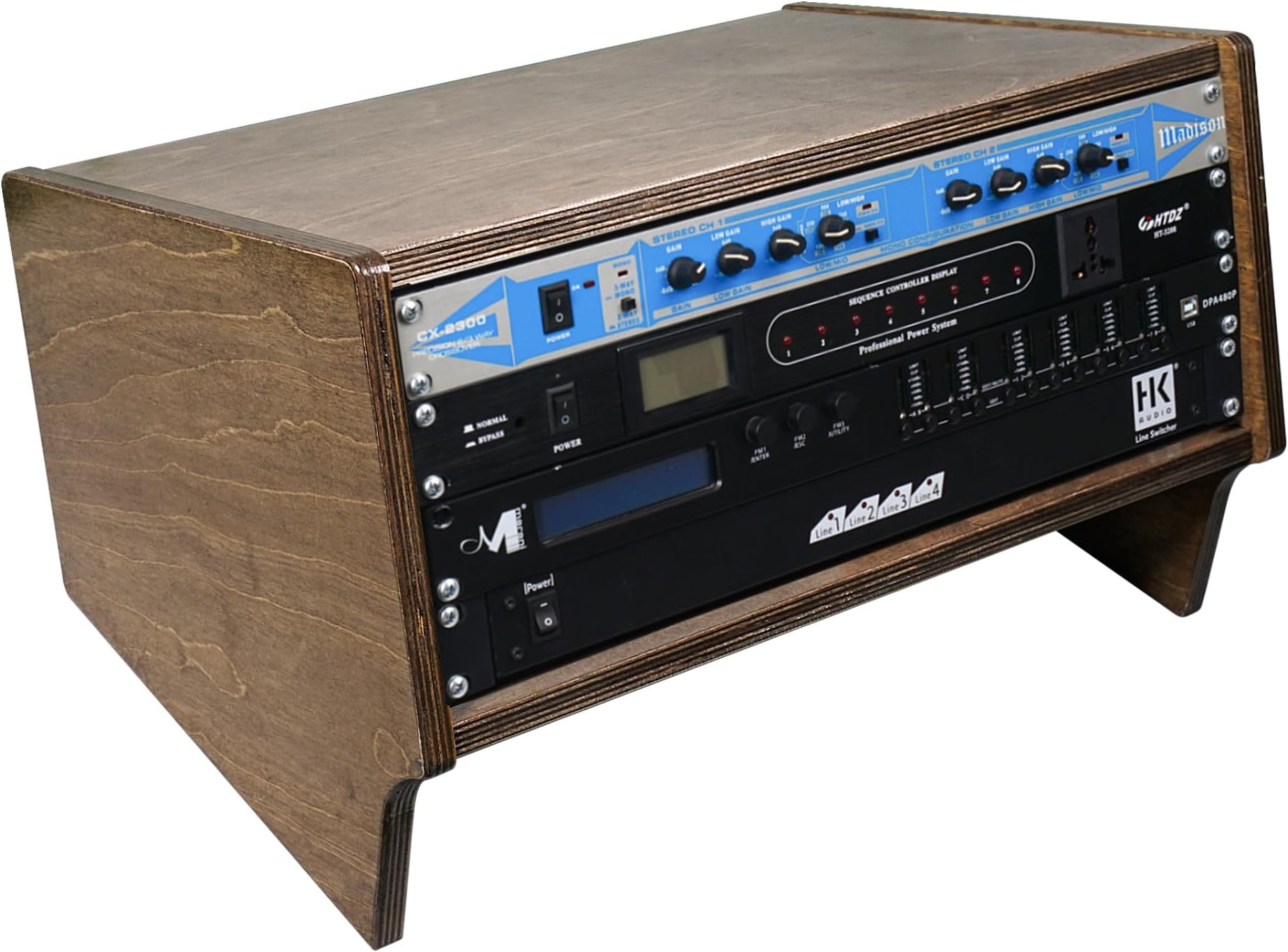 Amazon.com: Sound Town DIY 4U Angled Desktop Turret Studio Rack with ...