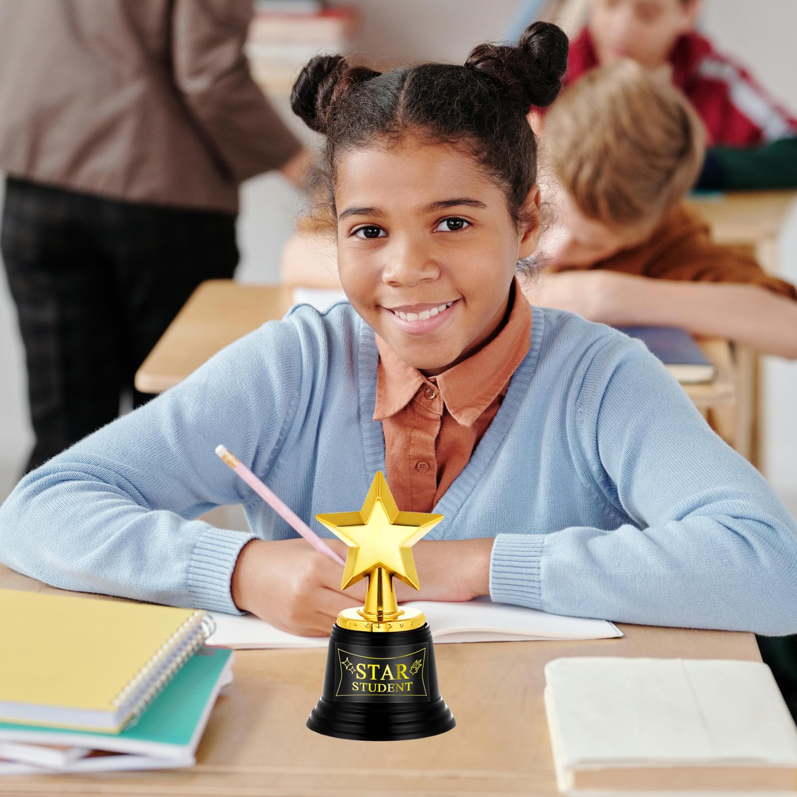 Snapklik.com : 32 Pack Mini Star Trophy Awards Bulk 4.7 Inch Plastic ...