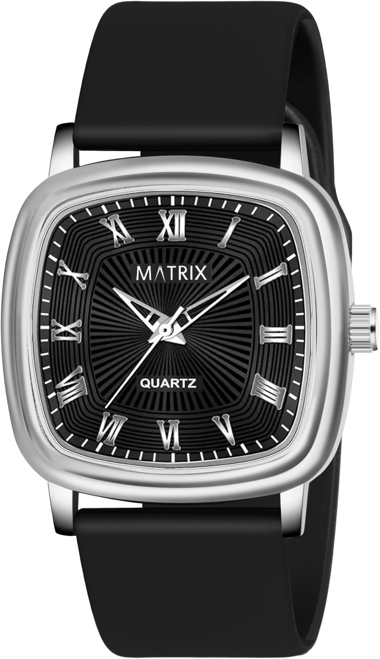 Buy Matrix Boys Mens Black Dial Black Band Iconic Square Dial with ...