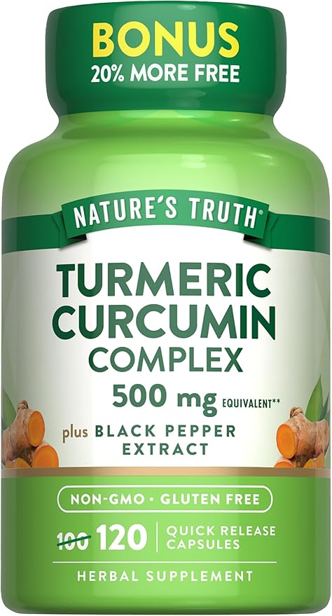 Amazon.com: Nature's Truth Turmeric Curcumin 500mg | 120 Capsules ...