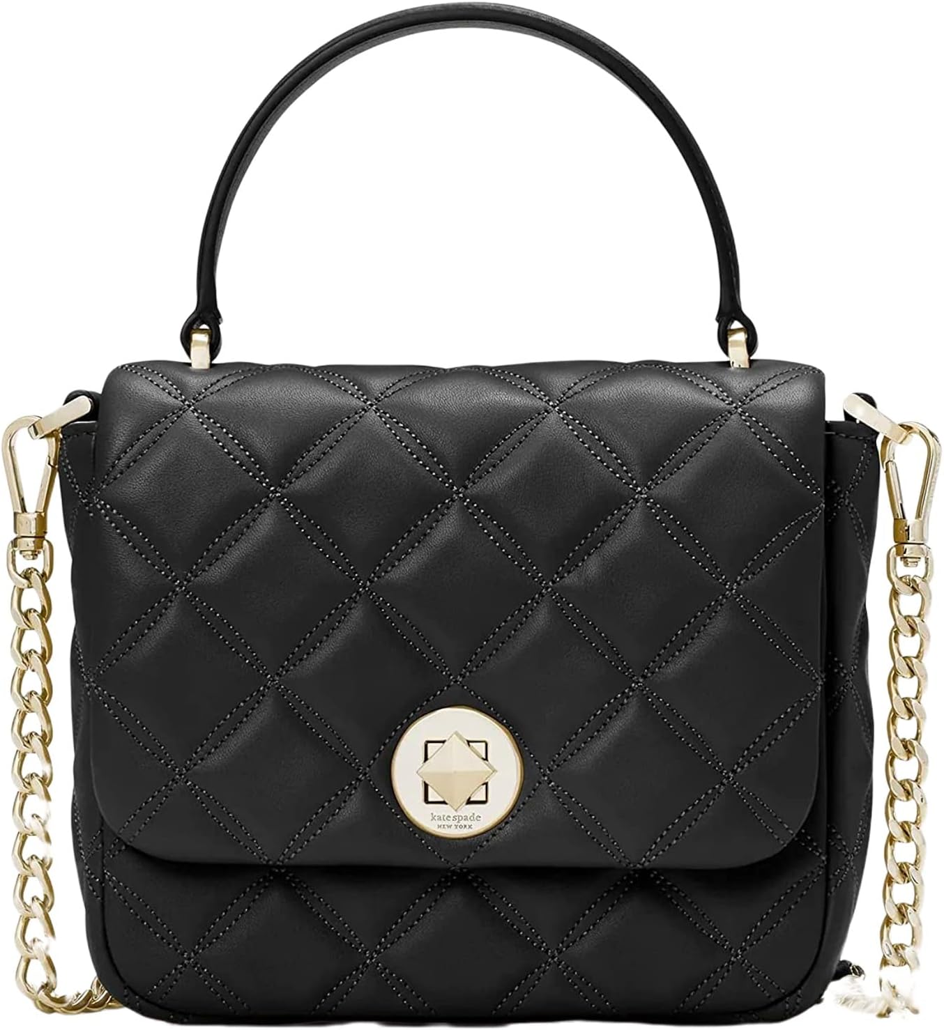 Kate Spade New York Natalia Quilted Leather Square Crossbody (Black ...