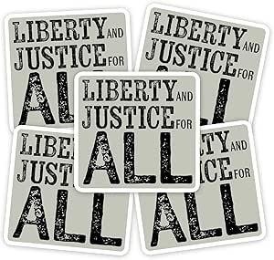Amazon.com: 3" Liberty and Justice for All Vinyl Sticker 5 Pack ...